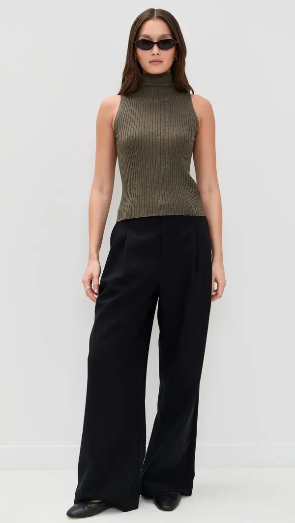 LESET Blake Rib Sleeveless Turtleneck