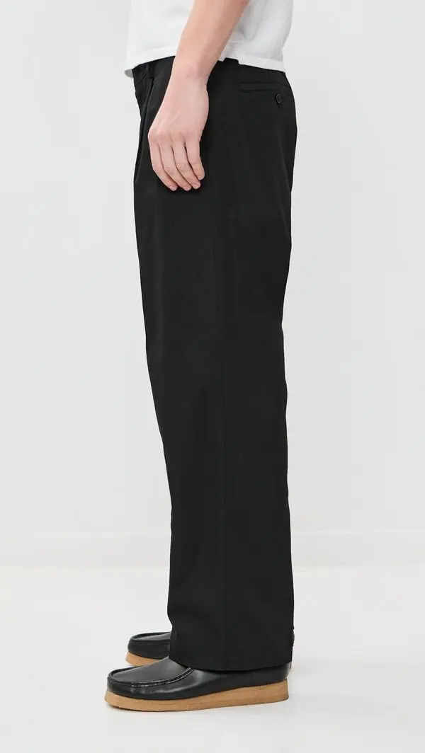 Nn07 Kaye Cotton Relaxed Pleated Trousers - Black
