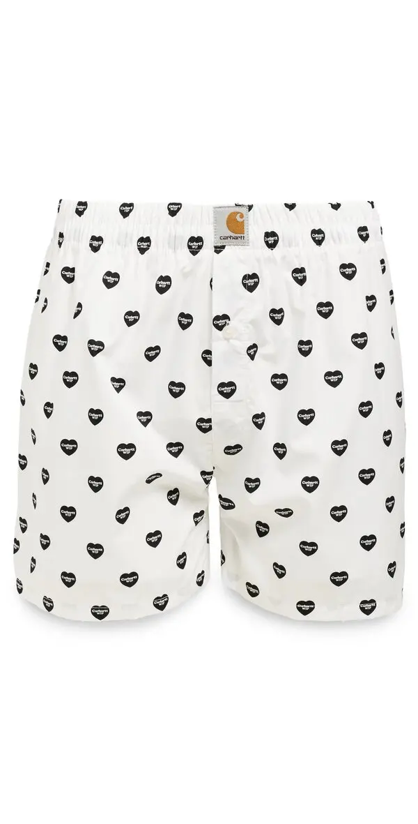 Carhartt Work In Progress Cotton Heart Print Boxers - White / Black
