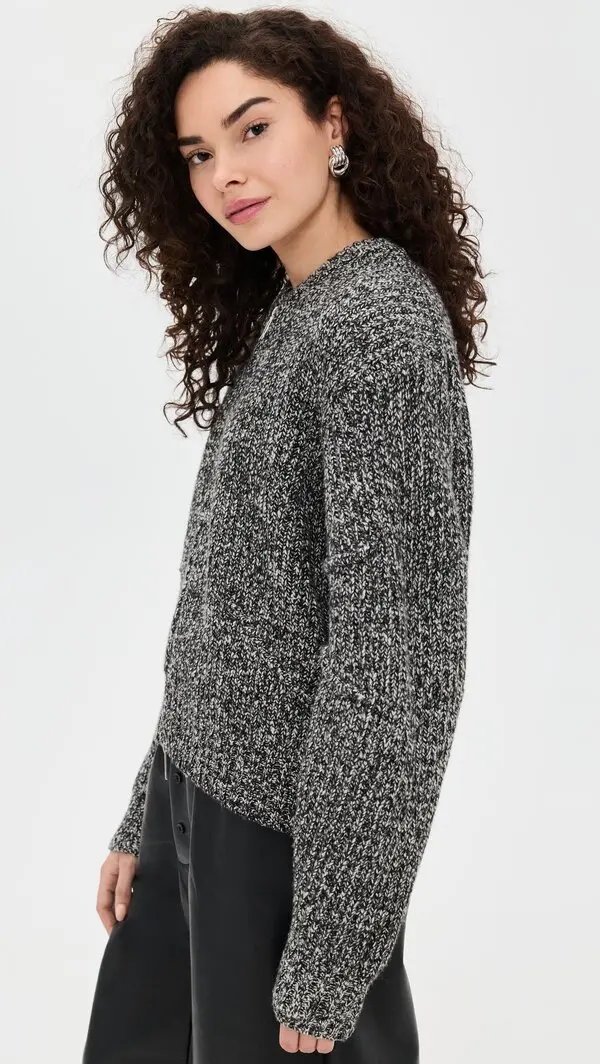 Helmut Lang Marled Zip-up Knit Top