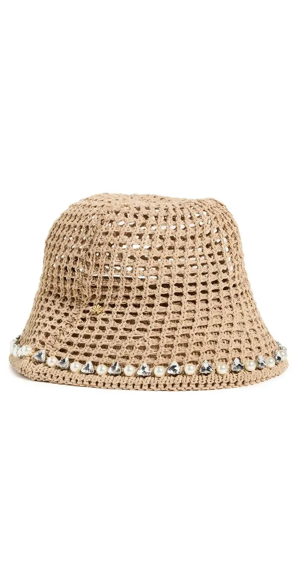 Lele Sadoughi Embellished Bucket Hat - Natural