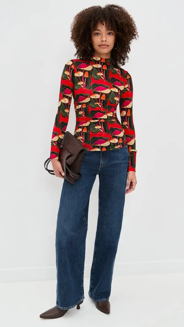 Farm Rio Printed Jersey Blouse
