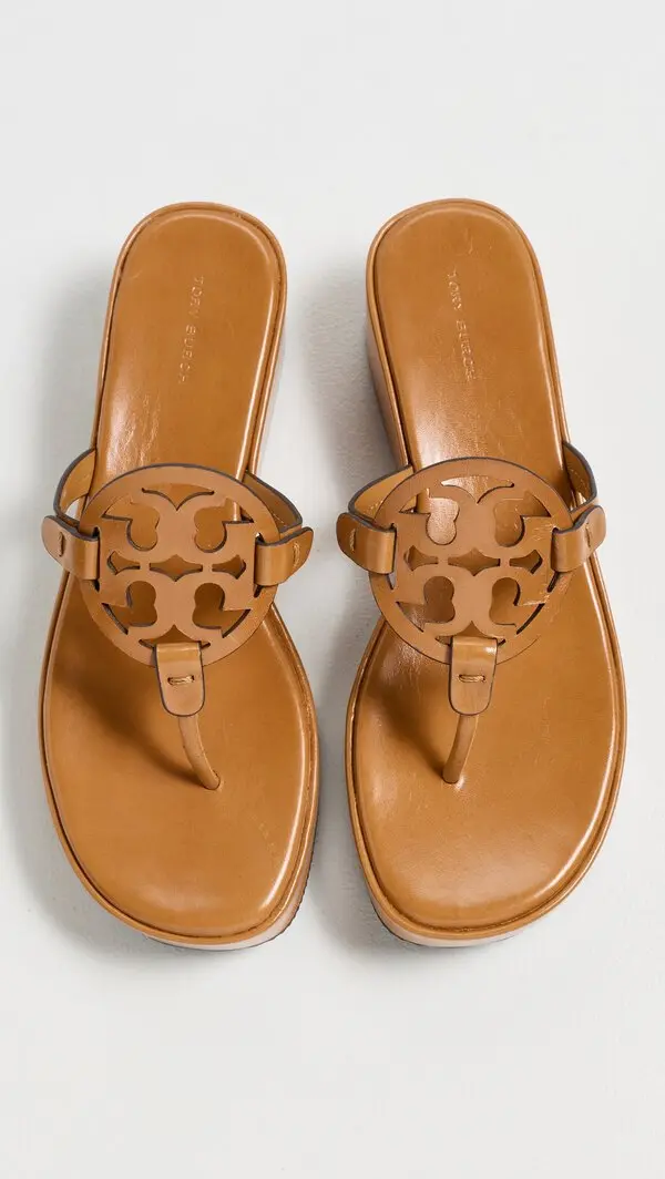 Tory Burch Miller Wedge Sandals - Walnut