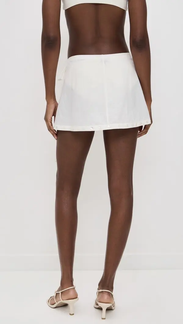Staud Zandra Linen Mini Skirt - Ivory