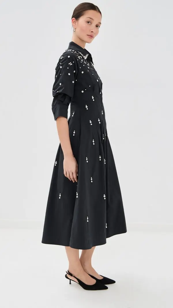 Simkhai Jazz Embellished Pintuck Midi Dress