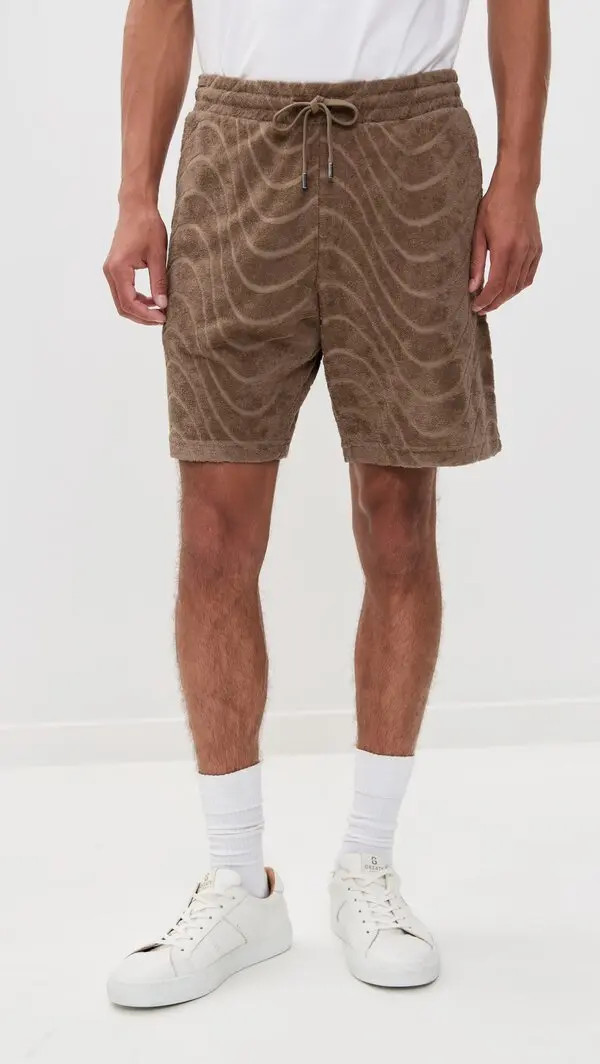 Frescobol Carioca Augusto Jacquard Knit Shorts - Khaki