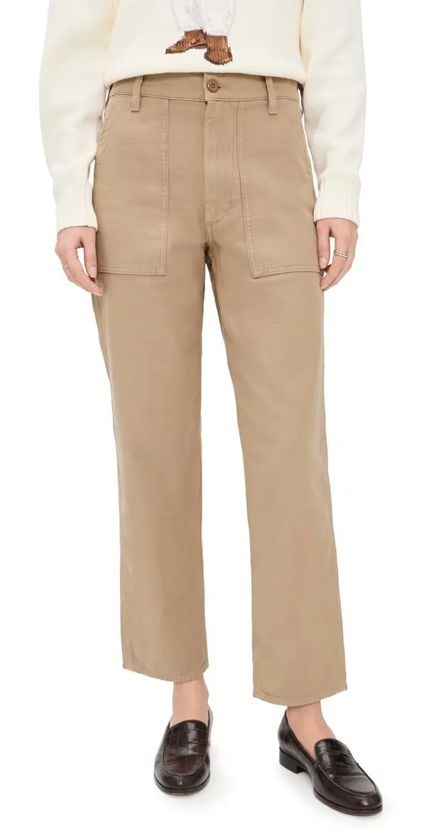 Polo Ralph Lauren Cotton Sateen Ankle Straight Pants - Khaki