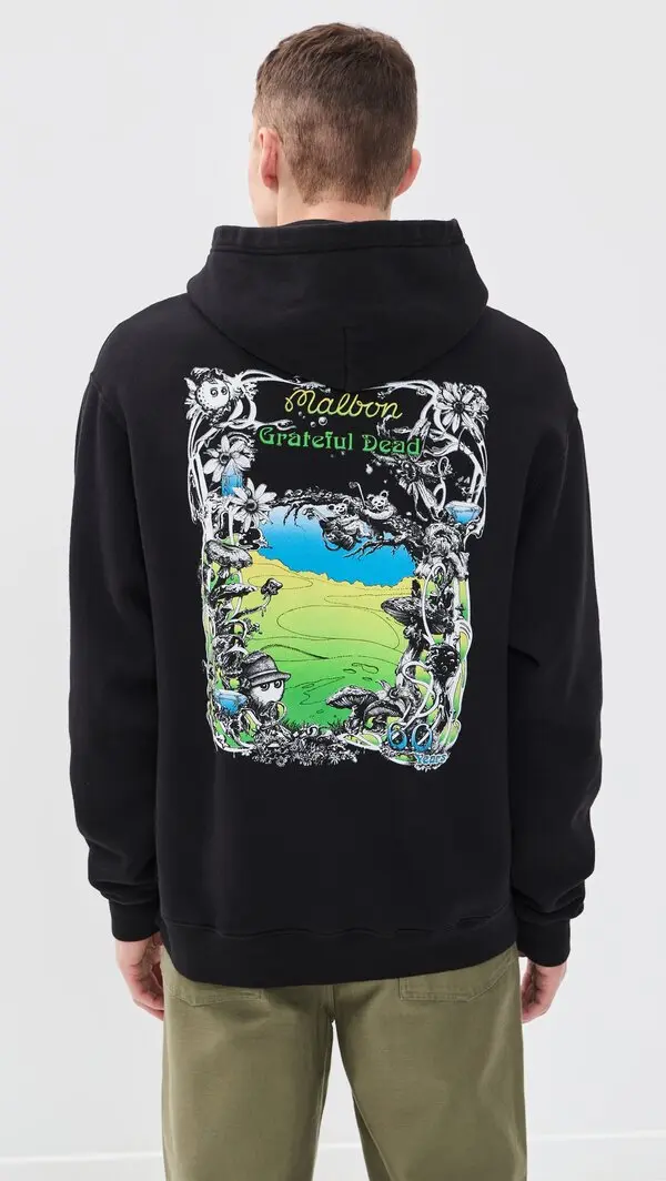 MALBON Grateful Dead Graphic Hoodie - Black