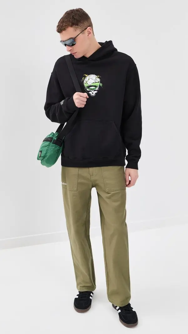 MALBON Grateful Dead Graphic Hoodie - Black
