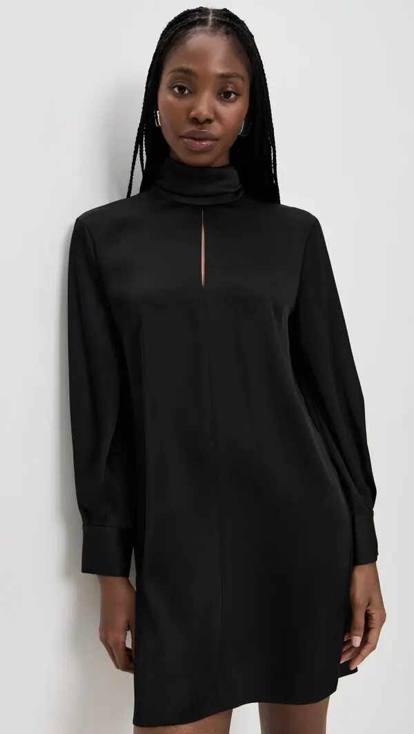 theory long sleeve black dress Theory