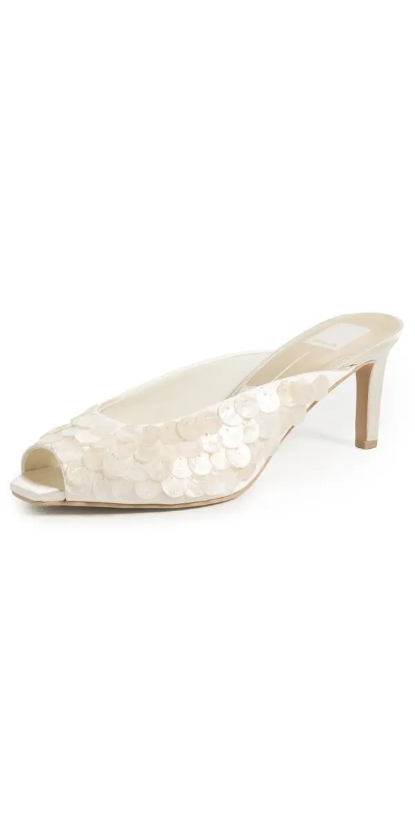 Dolce Vita Samary Sequined Mules - Off White