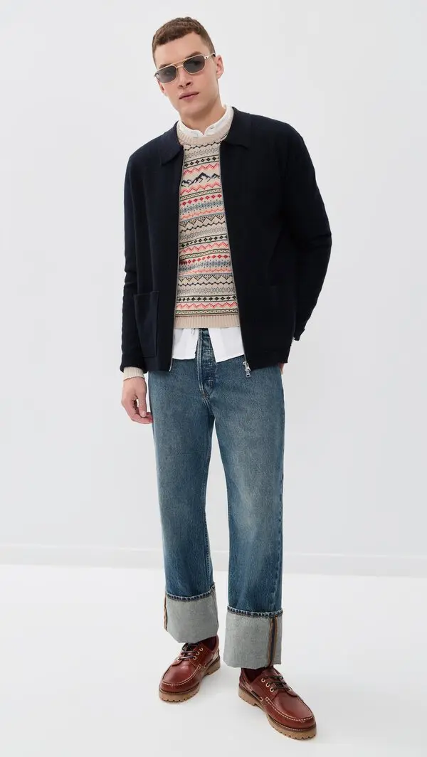 Marine Layer Fair Isle Crewneck Sweater