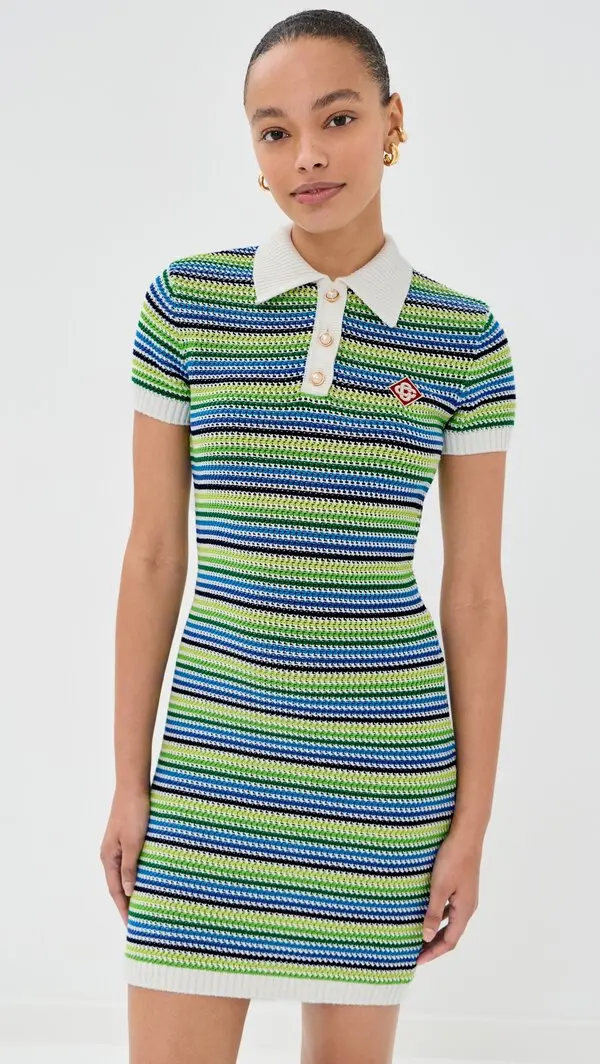Casablanca Striped Mini Dress