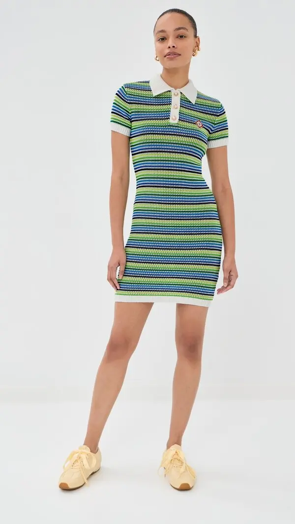Casablanca Striped Mini Dress