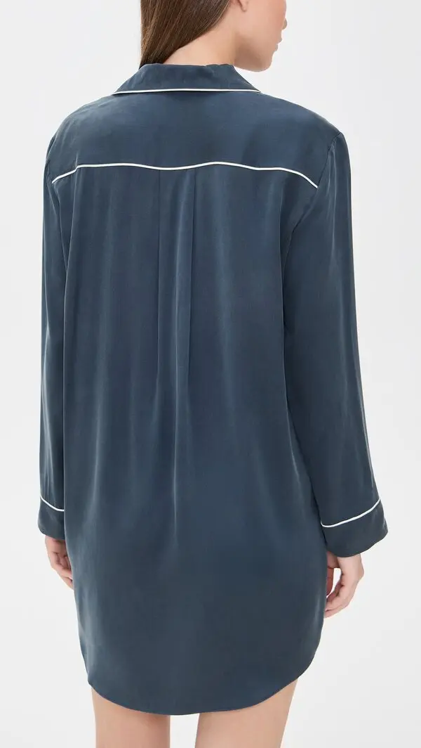 Lunya Long Sleeve Silk Shirt Dress