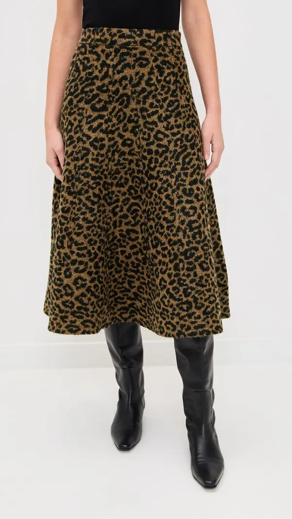 LE BOP Cheetah A-line Skirt