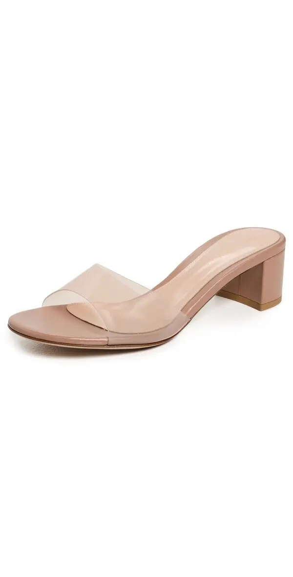 GIANVITO ROSSI Glass Heeled Sandals - Praline