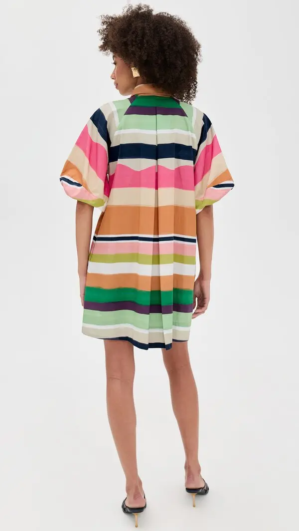 DE LORETA Mini Stripe Dress