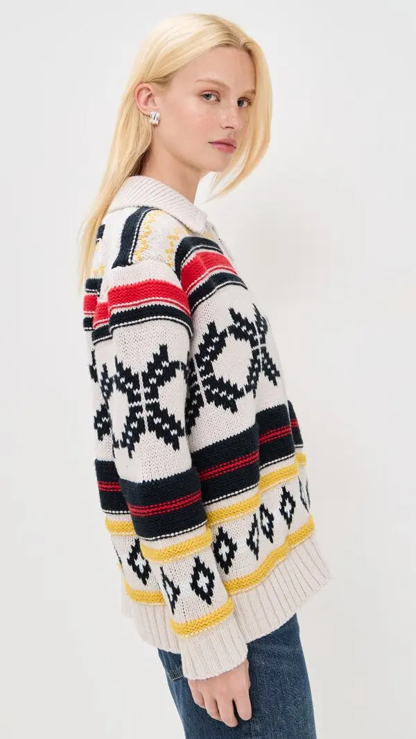 OGD ONE GREY DAY Marisol Fair Isle Knit Jacket