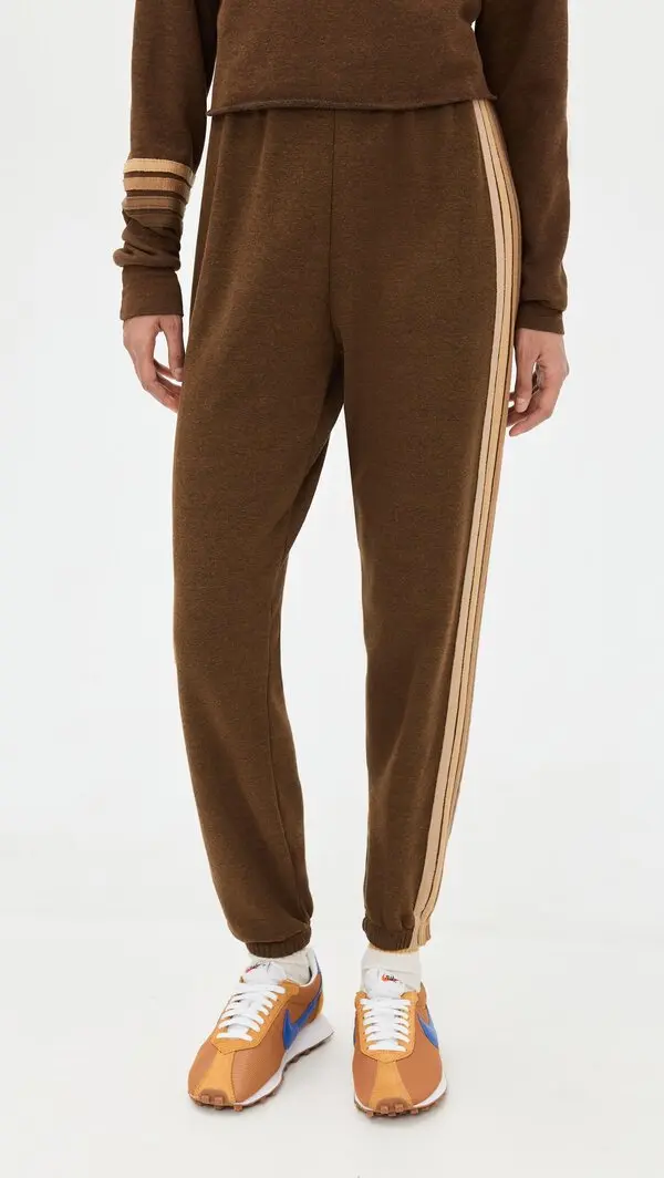 Aviator Nation 5-stripe Fleece Sweatpants - Chocolate/espresso
