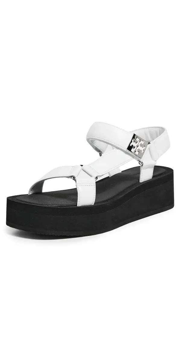 Tory Burch Mellow Platform Sandals - Optic White/silver/black