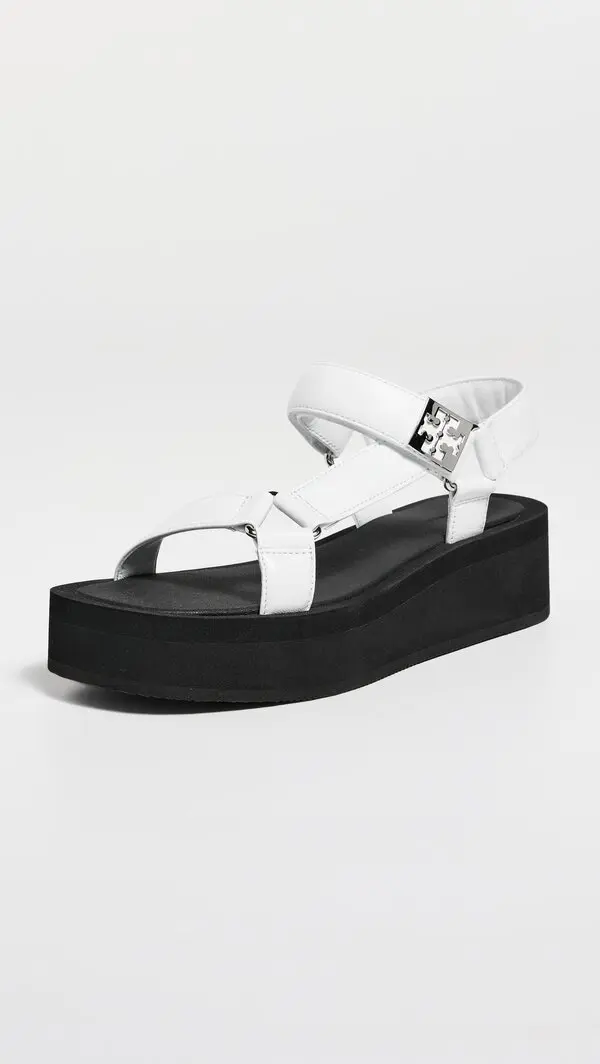 Tory Burch Mellow Platform Sandals - Optic White/silver/black
