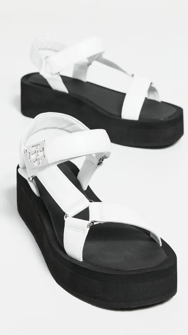 Tory Burch Mellow Platform Sandals - Optic White/silver/black
