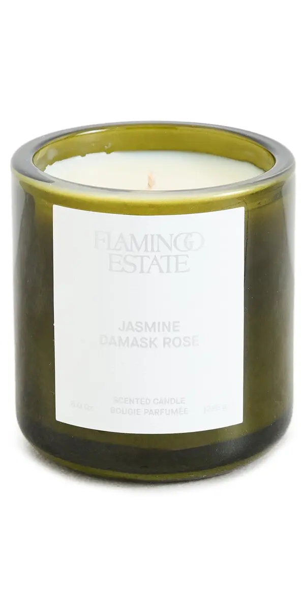 FLAMINGO ESTATE Night Blooming Jasmine And Rose Candle - Green
