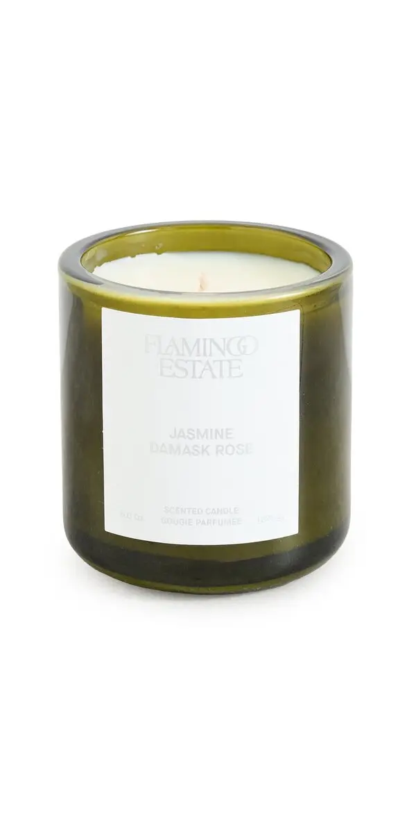 FLAMINGO ESTATE Night Blooming Jasmine And Rose Candle - Green