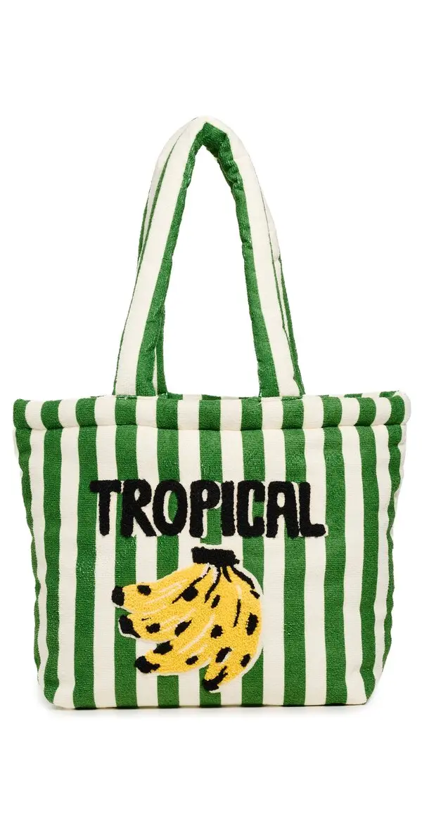 Farm Rio Striped Banana Tropical Tote - Multi