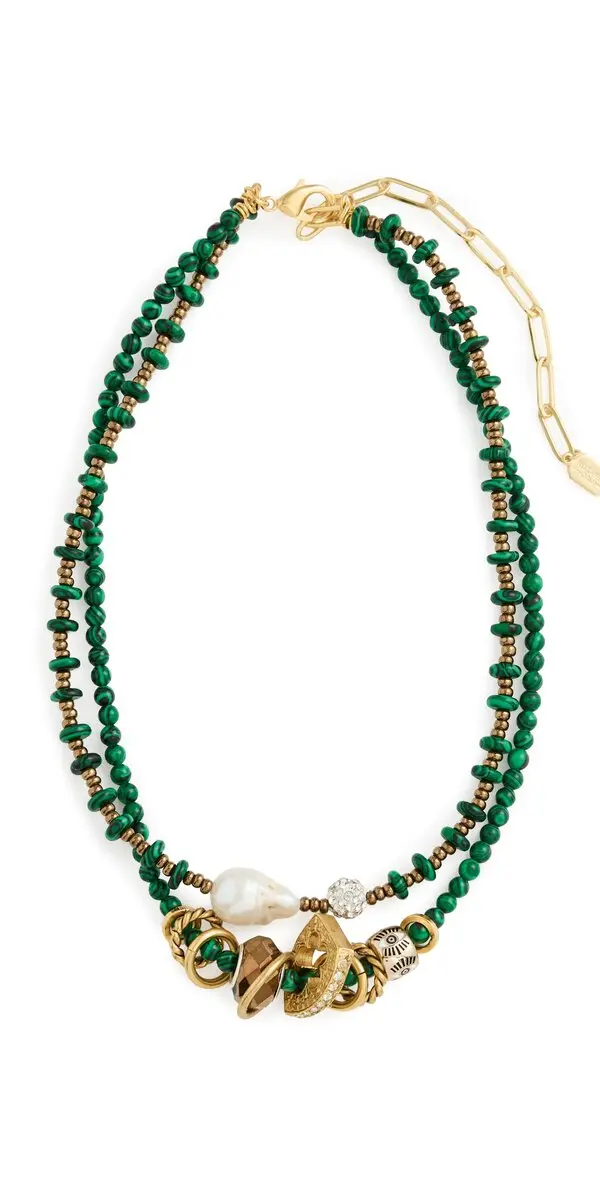ELIZABETH COLE Alona Layered Necklace - Jade