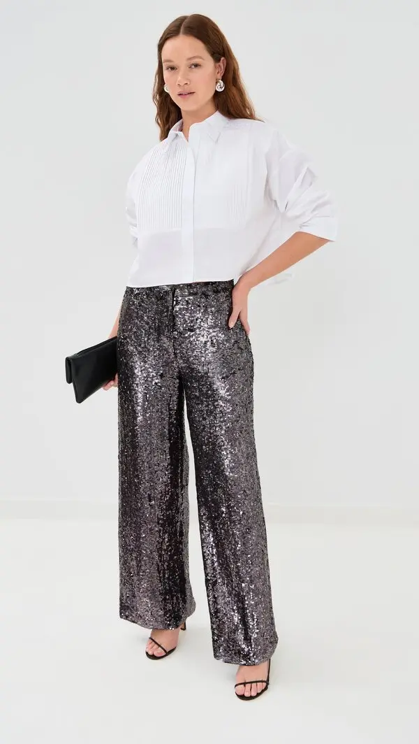 TWP Sequined Wide Leg Pants