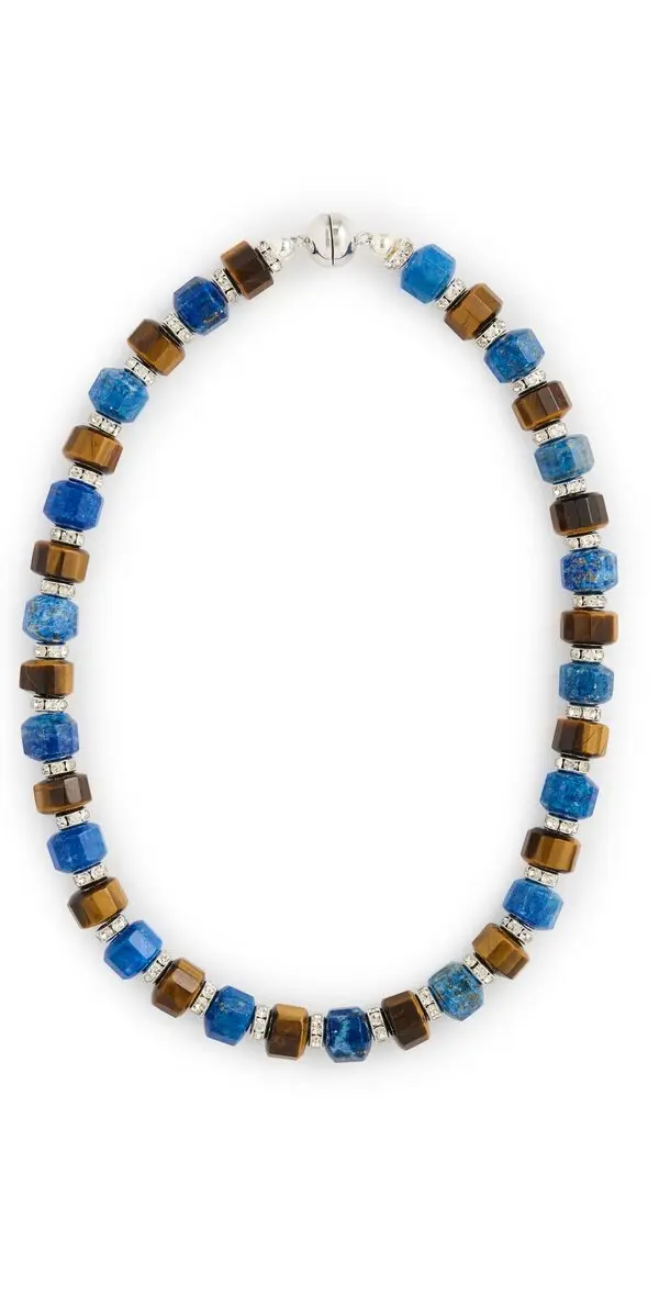 JULIETTA Cassandre Beaded Necklace - Navy/brown