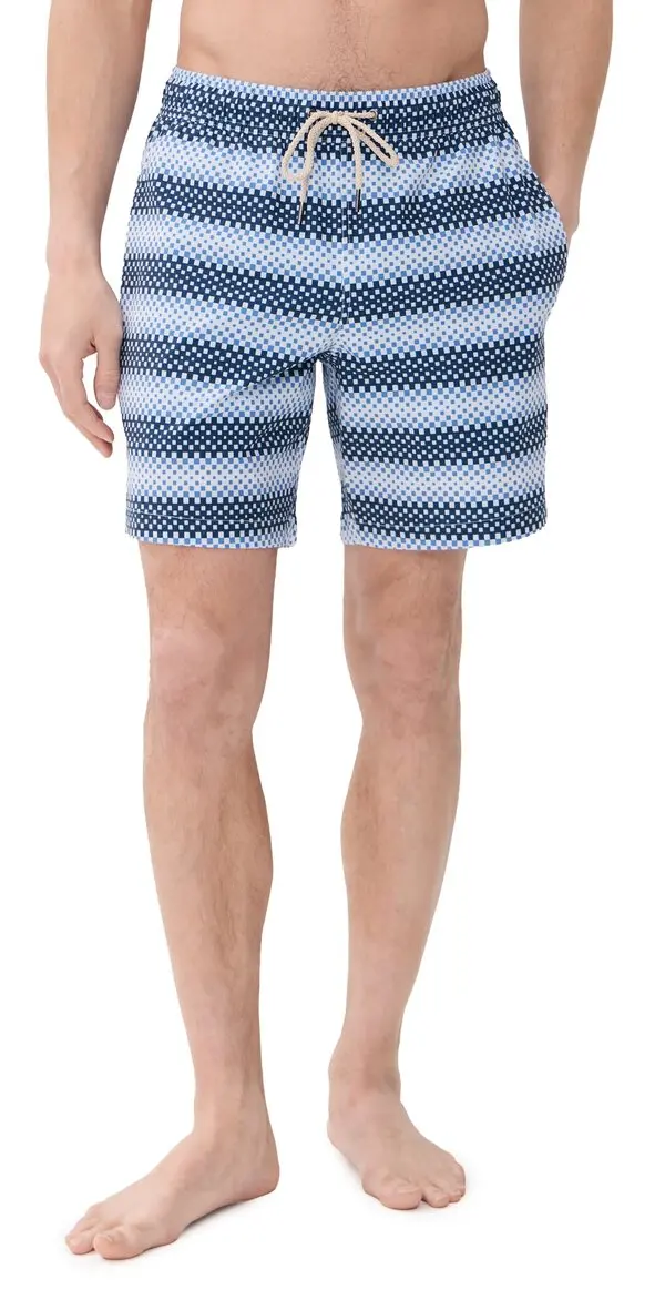 FAIR HARBOR The Bayberry 7" Swim Trunks - Blue Ombre Stripe