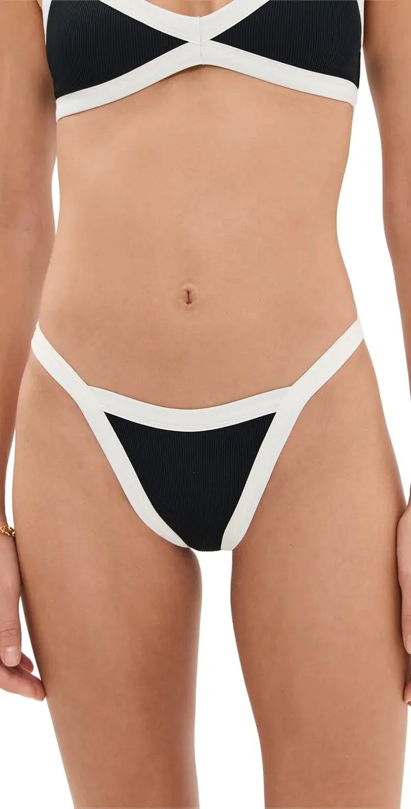 L*Space Mackenzie Bikini Bottom - Black/cream