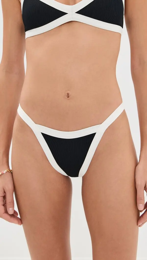 L*Space Mackenzie Bikini Bottom - Black/cream
