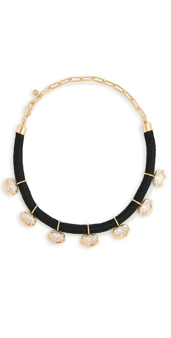Ettika Molten Treasures Cord Necklace - Black And Clear