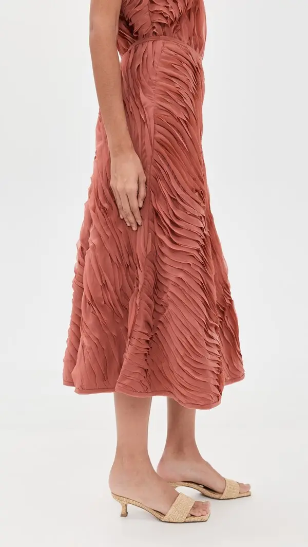 Ulla Johnson Amiko Ruffle-trimmed Skirt - Chestnut