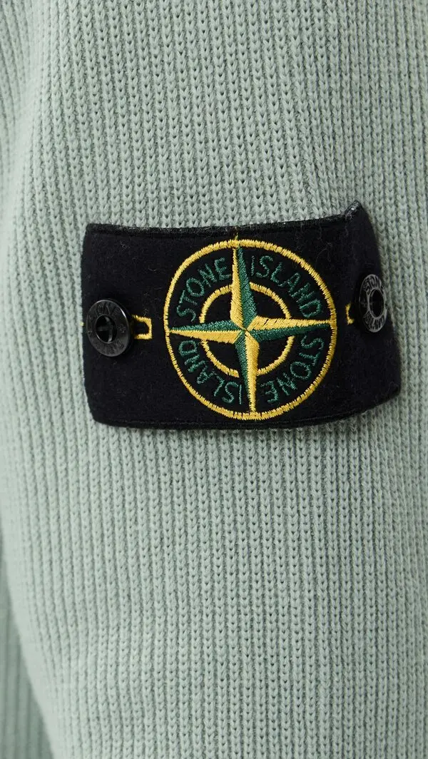 Stone Island Ribbed Cotton Crew Sweater - Sage