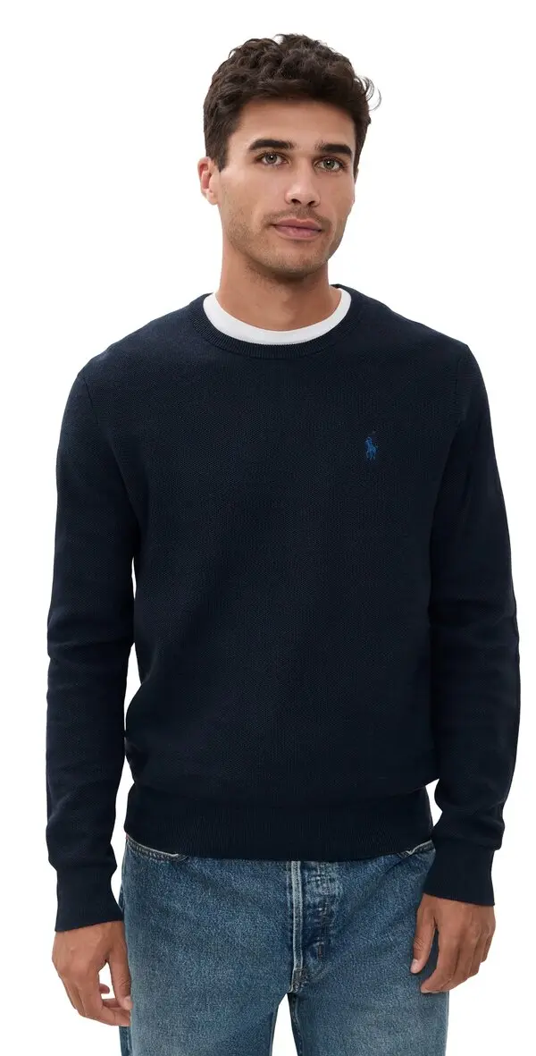 Polo Ralph Lauren Cotton Crewneck Sweater - Navy Heather