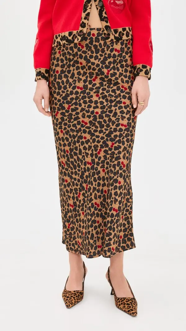 Never Fully Dressed Cherry Leopard Dorris Skirt - Brown - 40% Off |  Editorialist