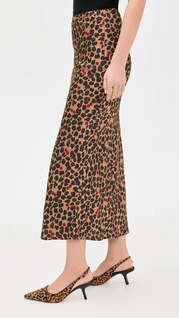 NEVER FULLY DRESSED Cherry Leopard Dorris Skirt - Brown
