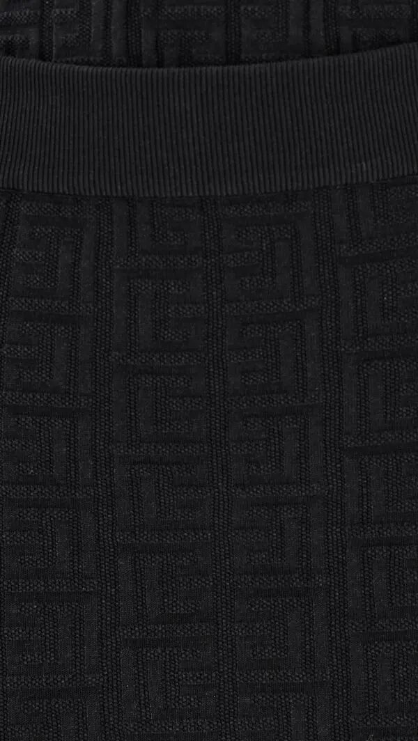Balmain Monogram Knit Short Skirt