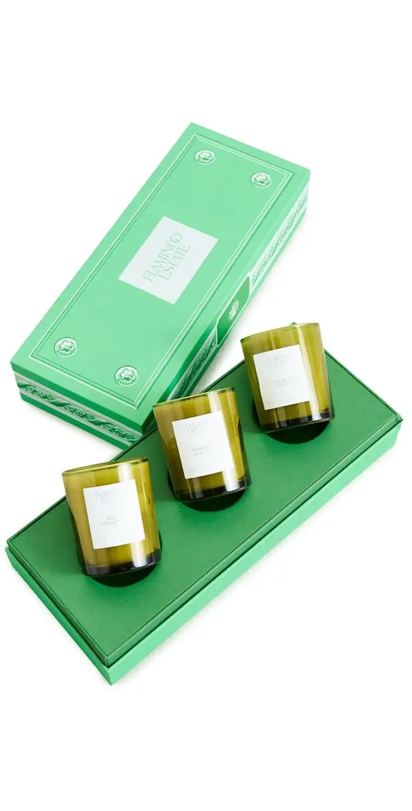 FLAMINGO ESTATE Mini Three Sisters Candle Set - Green