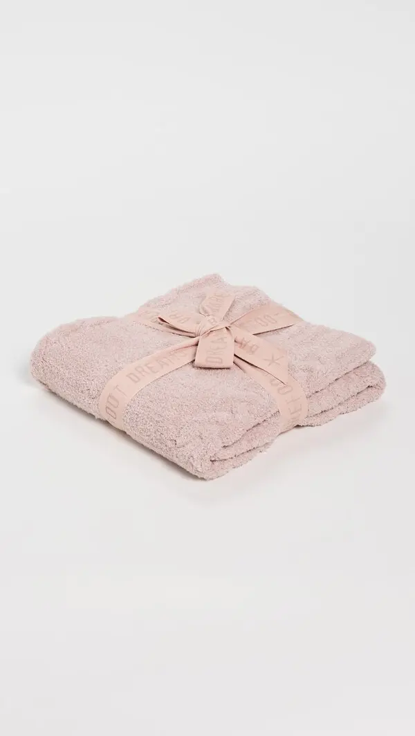 Barefoot Dreams Cozychic Braided Cable Receiving Blanket - Dusty Rose/dusty Mauve