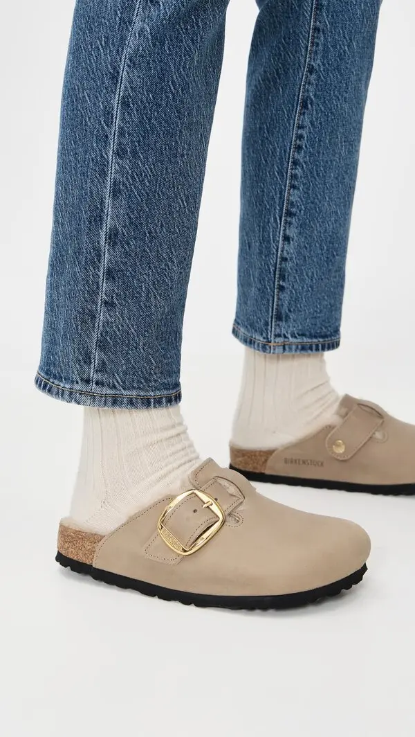 BIRKENSTOCK Boston Big Buckle Shearling Clogs