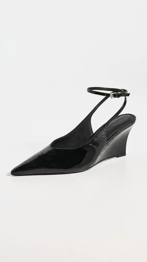 BLACK SUEDE STUDIO Eliana Pointed Toe Wedge Heels