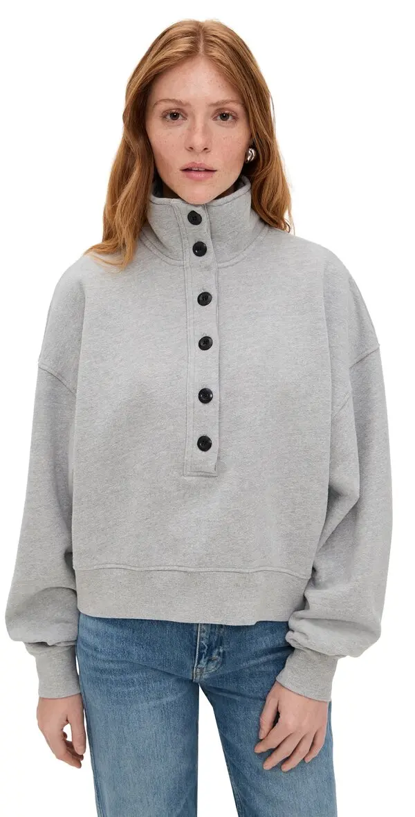 Citizens Of Humanity Mirelle Funnel Neck Sweatshirt - Heather Grey