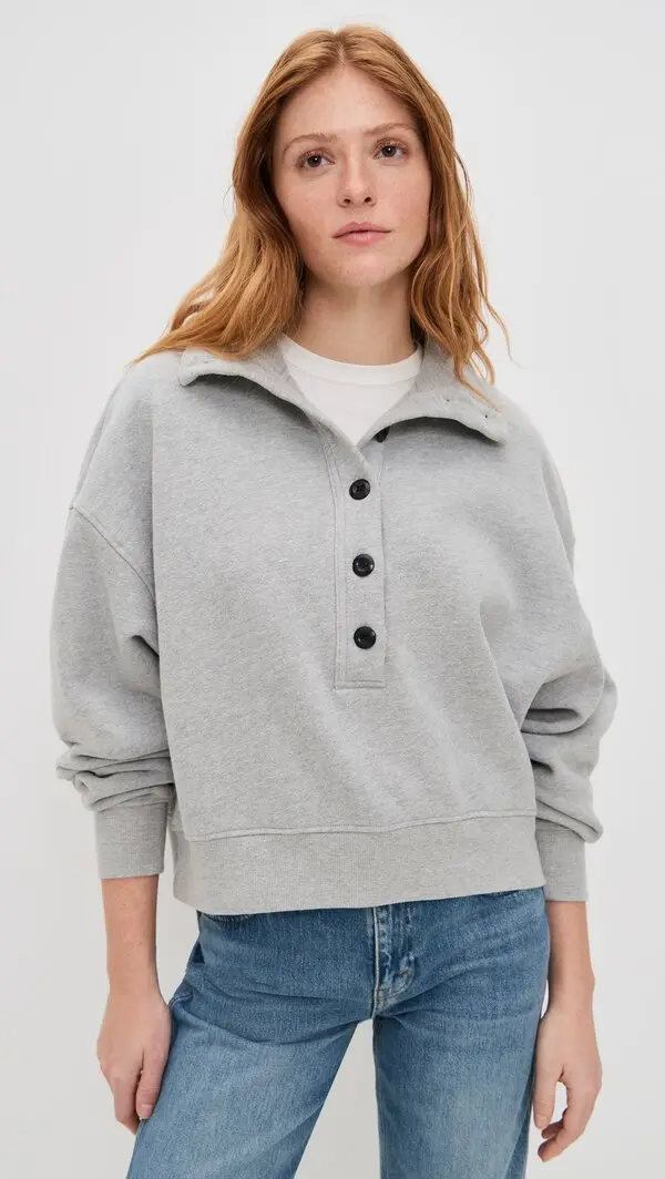 Citizens Of Humanity Mirelle Funnel Neck Sweatshirt - Heather Grey