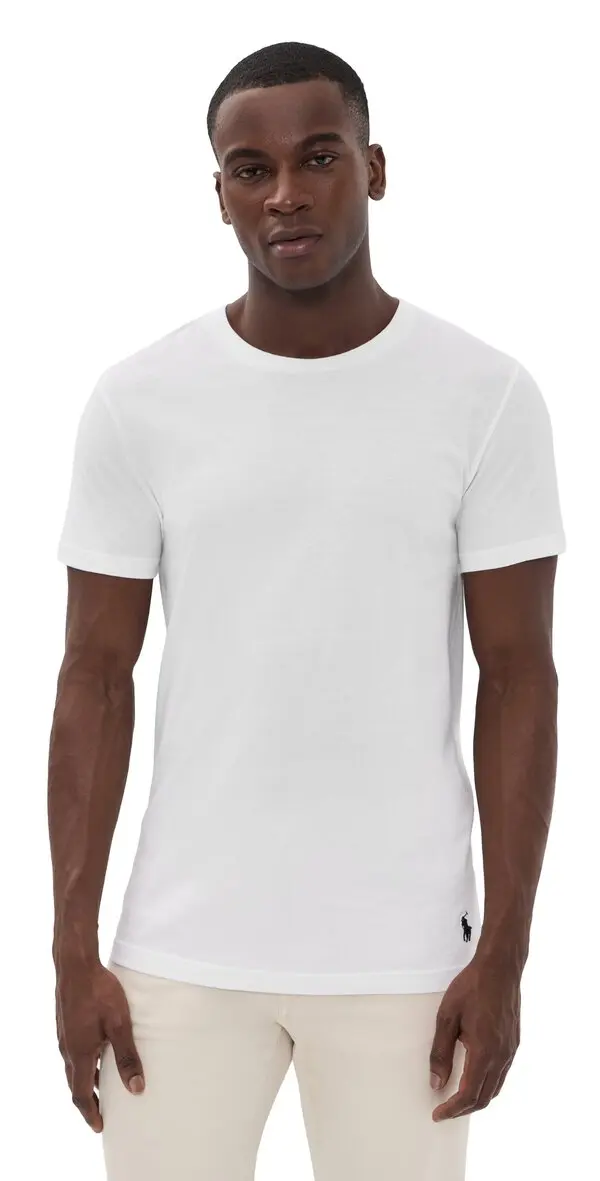 Polo Ralph Lauren Classic Fit Cotton Crew Tee 3 Pack - White